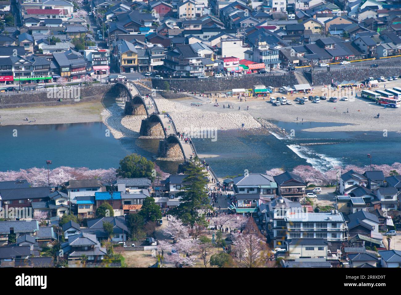 Kintai Bridge and cityscape Stock Photo - Alamy