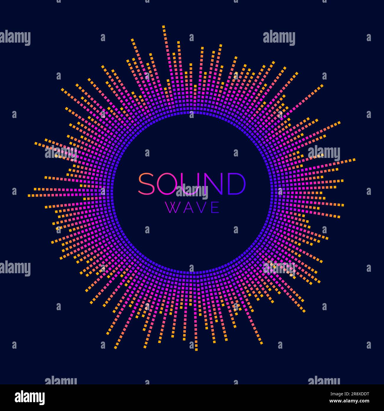 Circle sound wave visualization bar. Dotted music player equalizer ...