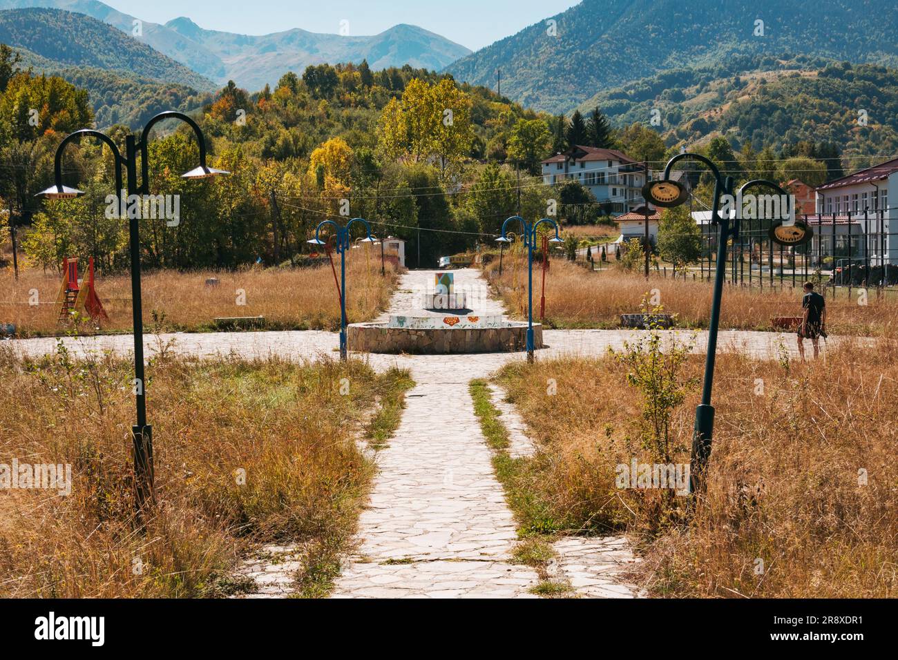 Monument to the Šar Mountains Partisan Unit, a colorful, but overgrown ...