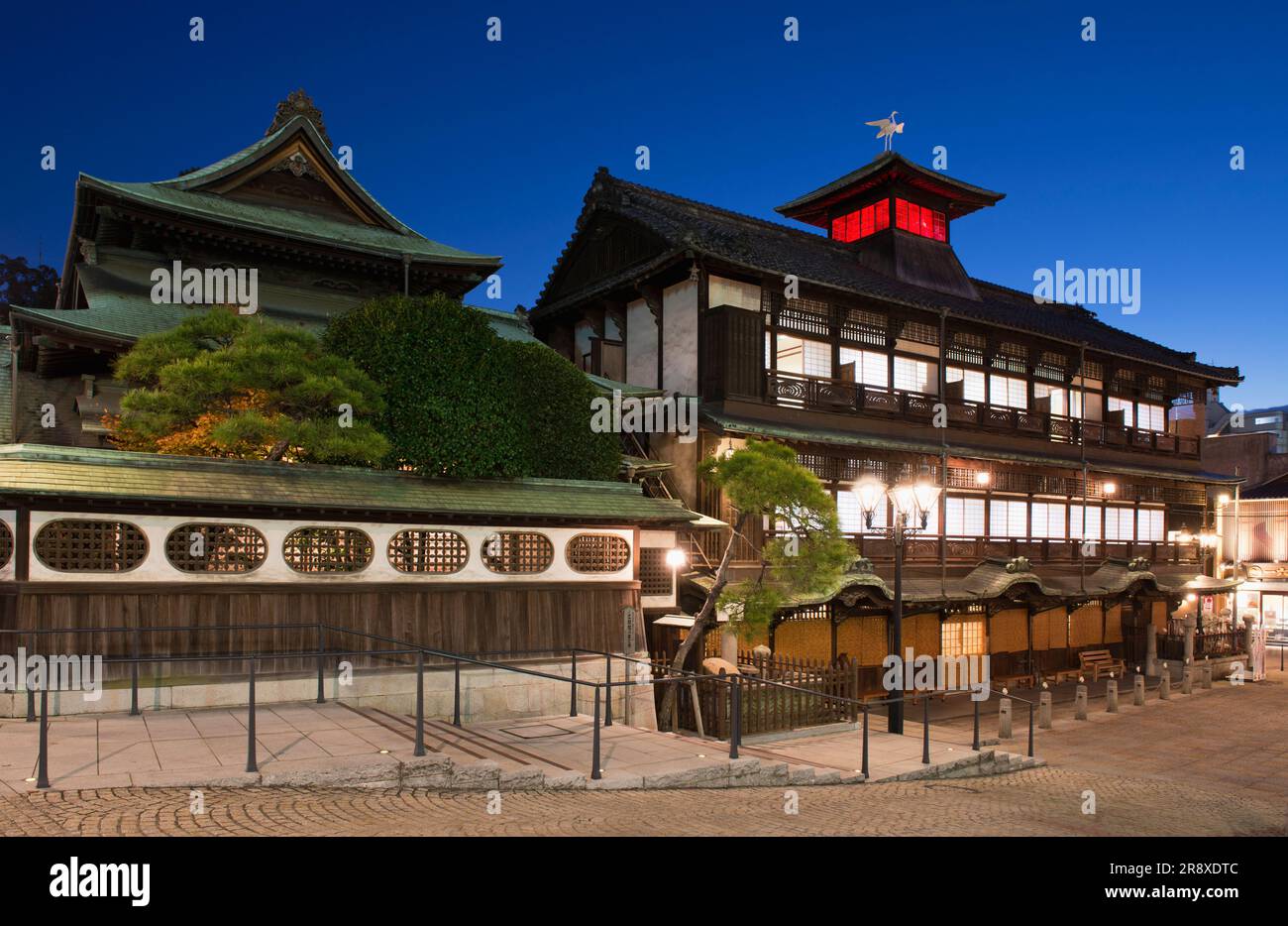 Dogo Onsen Honkan night Stock Photo - Alamy