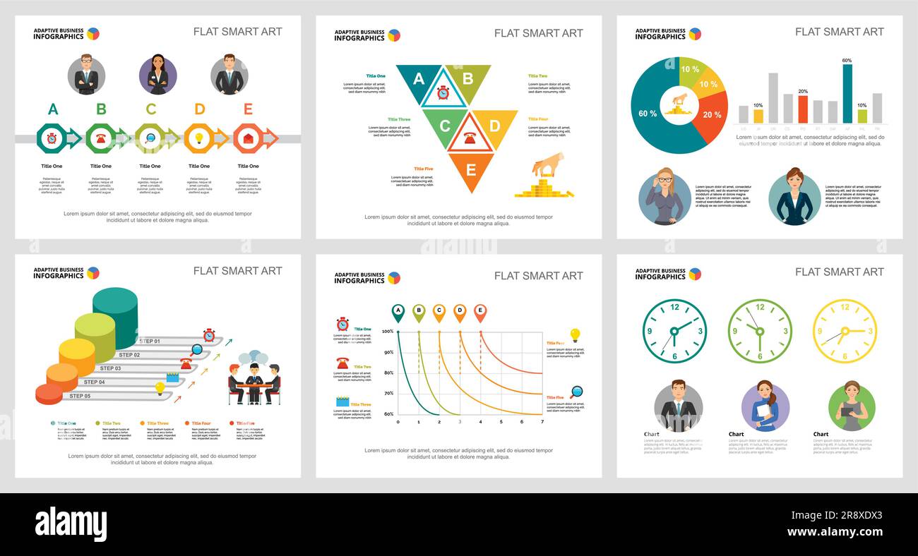 Colorful training or finance concept infographic charts set Stock ...