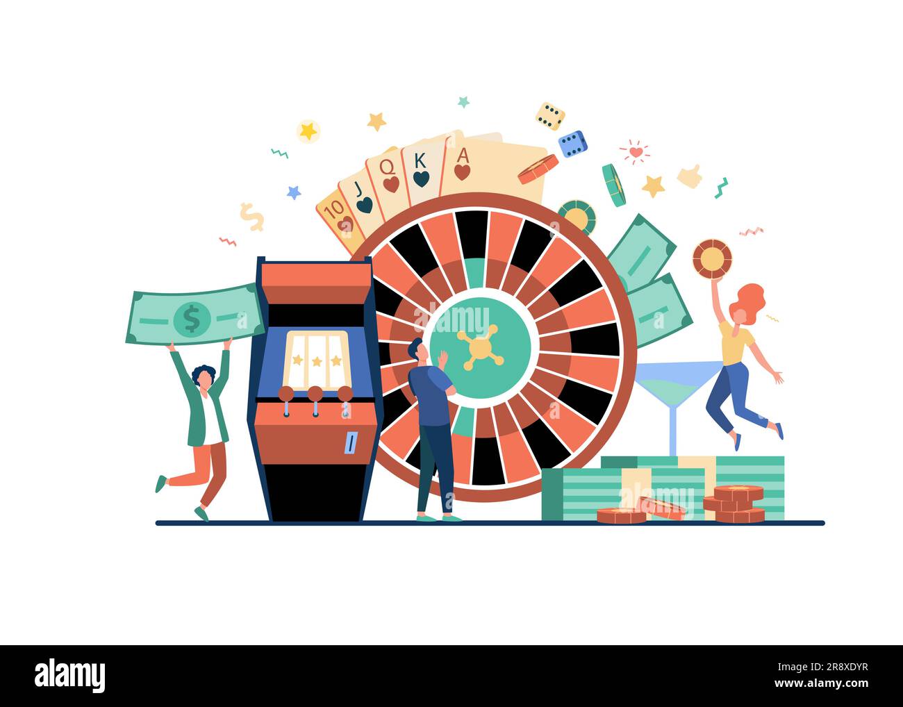 People playing poker and winning money Stock Vector Image & Art - Alamy