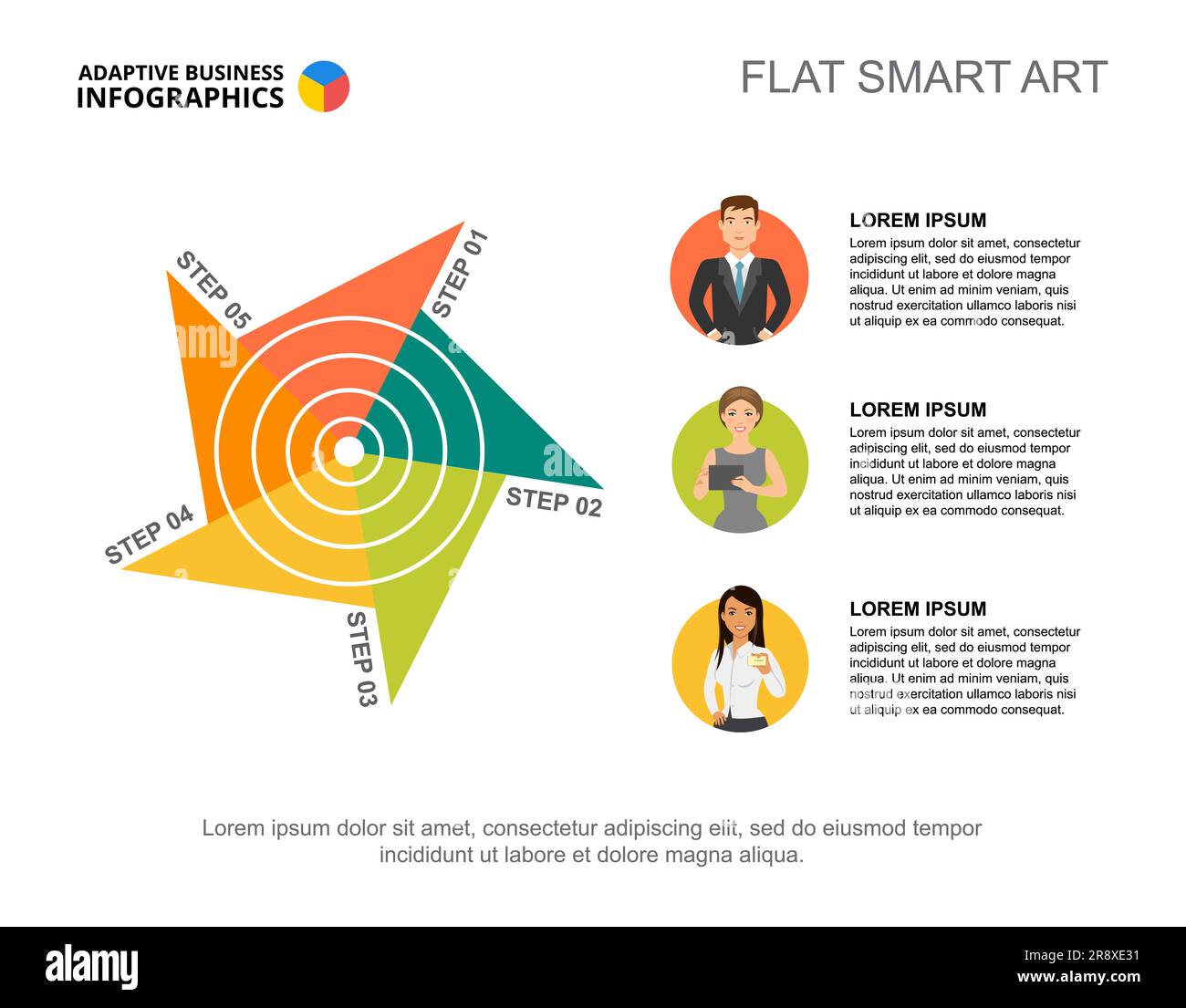 Three options process chart template for presentation Stock Vector ...