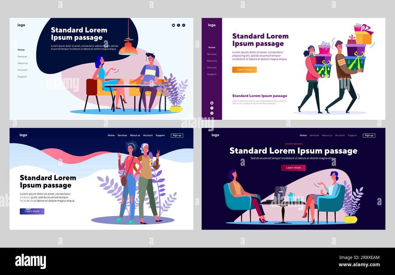 Family and friends meeting set Stock Vector Image & Art - Alamy