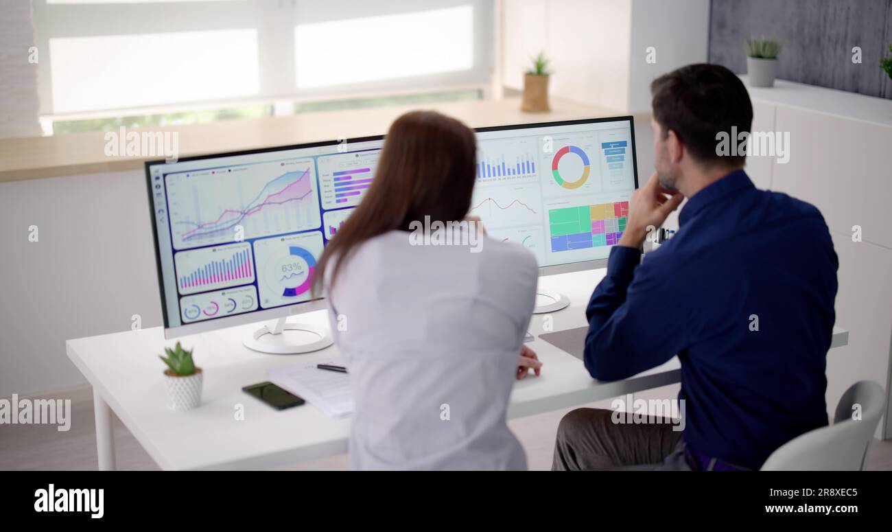 Data Analyst Using Data Analytics KPI Dashboard Stock Photo - Alamy
