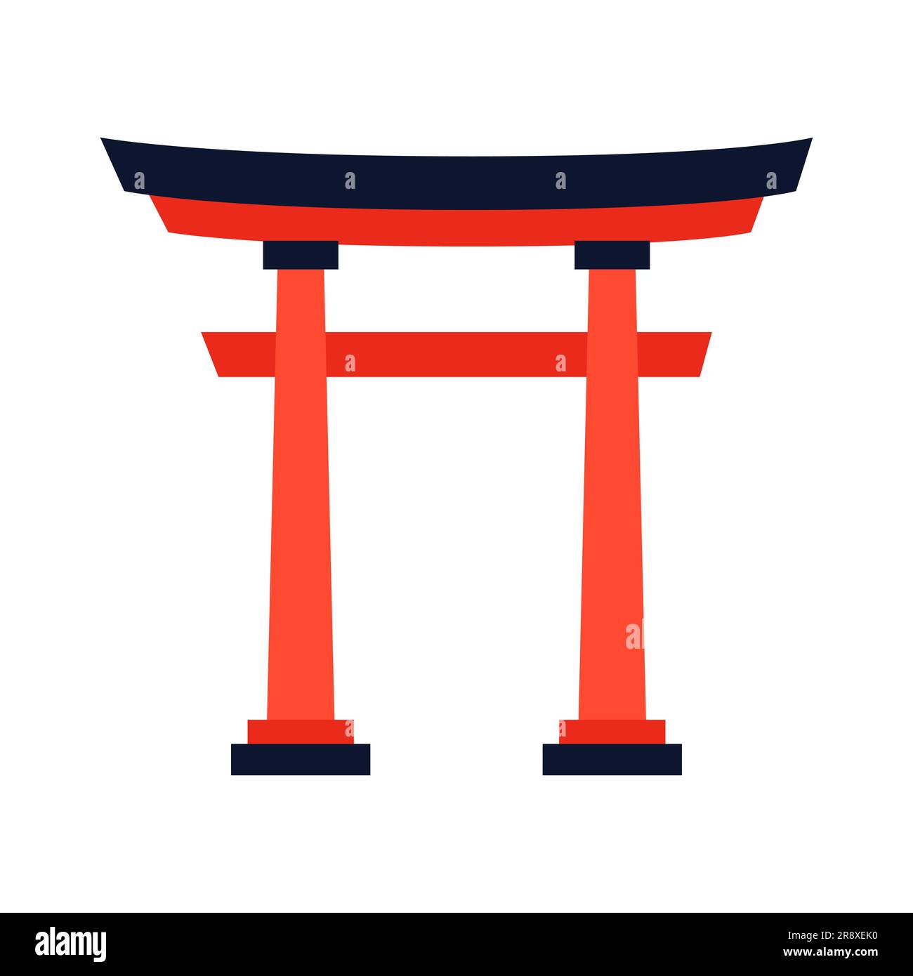 Wooden torii - modern flat design style single isolated image Stock ...