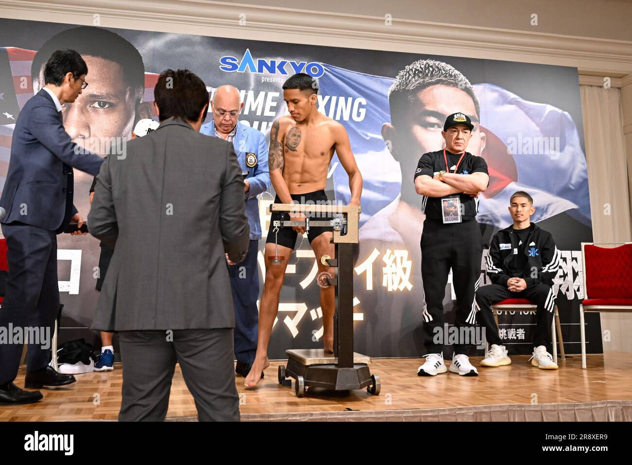 Joshua Franco of U.S. during the weigh-in for the WBA super-flyweight ...
