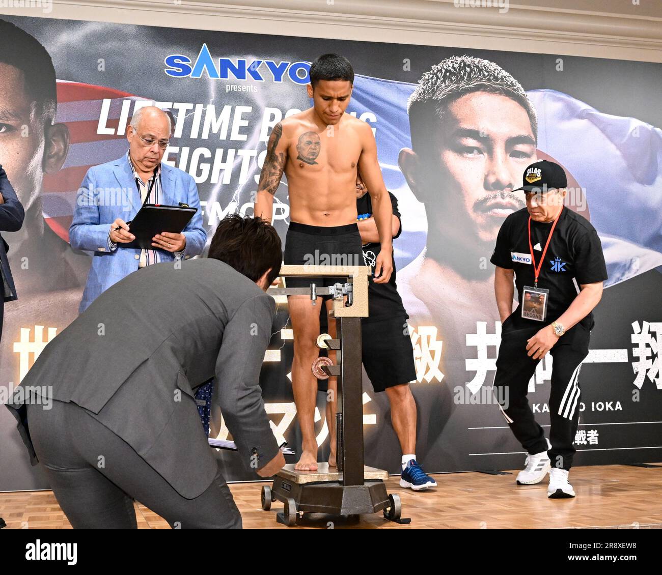Joshua Franco of U.S. during the second official weigh-in for the WBA super-flyweight title ...