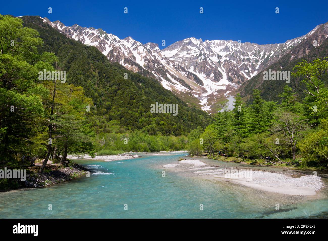 Azusagawa River and Hotaka mountains Stock Photo - Alamy