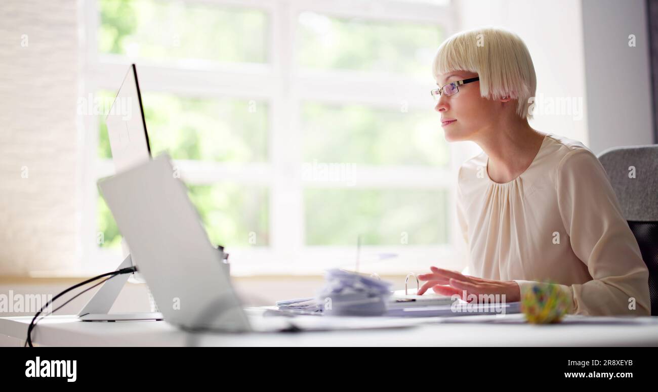 Electronic Invoice Accountant Software On Computer. Vat Tax Calculation ...