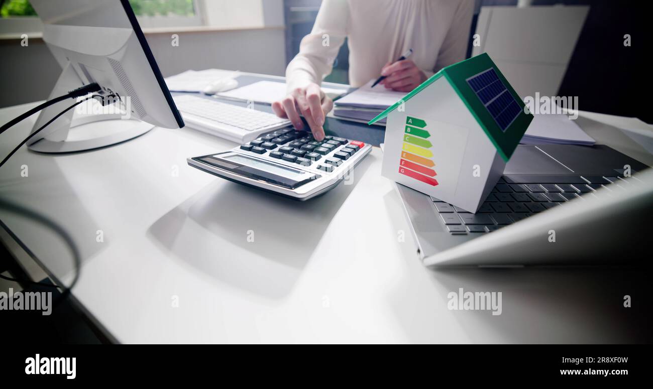 Energy Efficient House House Audit And Rate Label Stock Photo - Alamy