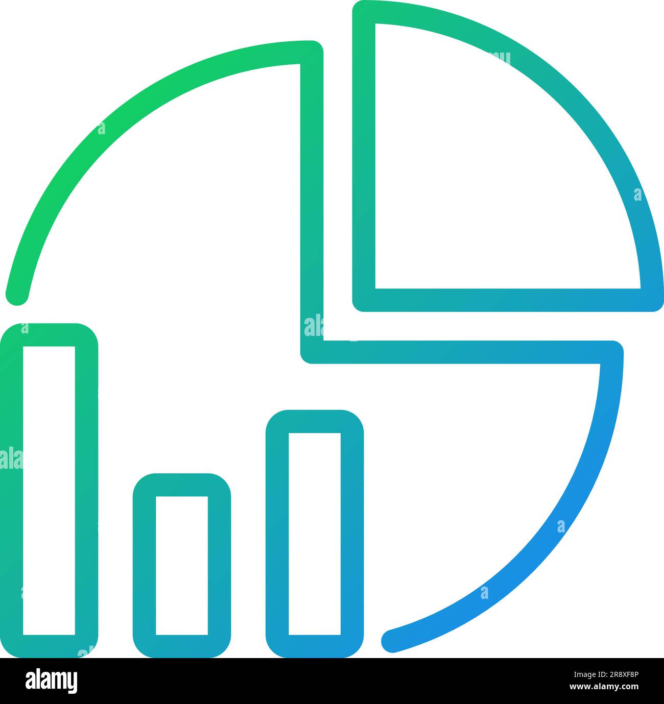 Pie chart pixel perfect gradient linear vector icon Stock Vector Image & Art - Alamy