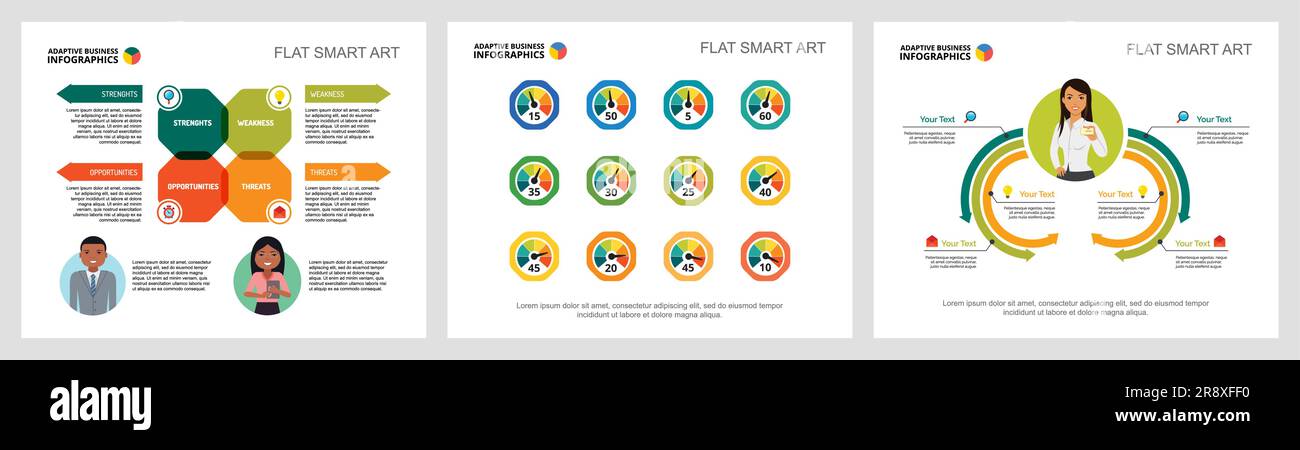 Colorful promotion or training concept infographic charts set Stock ...