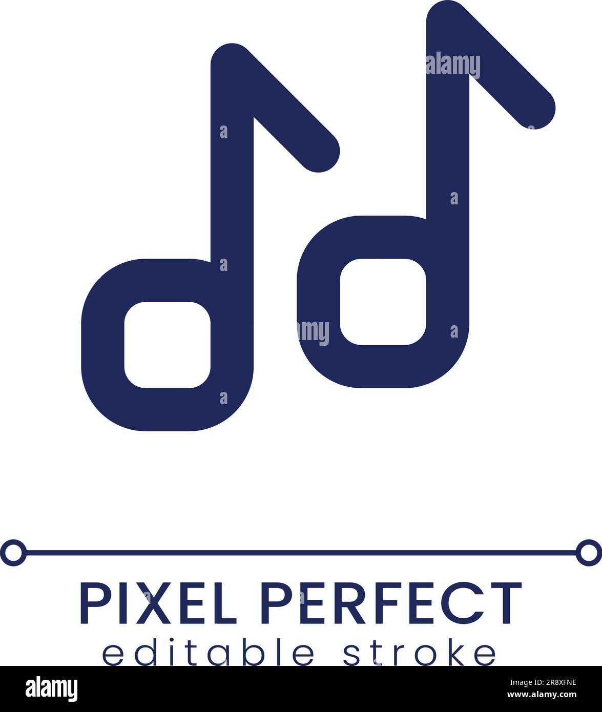 Musical notes pixel perfect linear ui icon Stock Vector Image & Art - Alamy