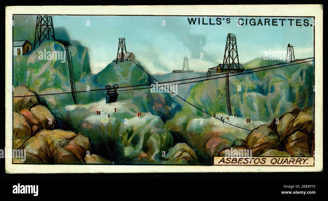 Asbestos Quarry - Vintage Cigarette Card Stock Photo - Alamy