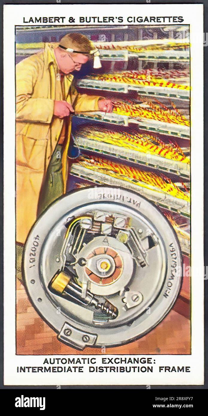 Automatic Exchange Distribution Frame - Vintage Cigarette Card Stock ...