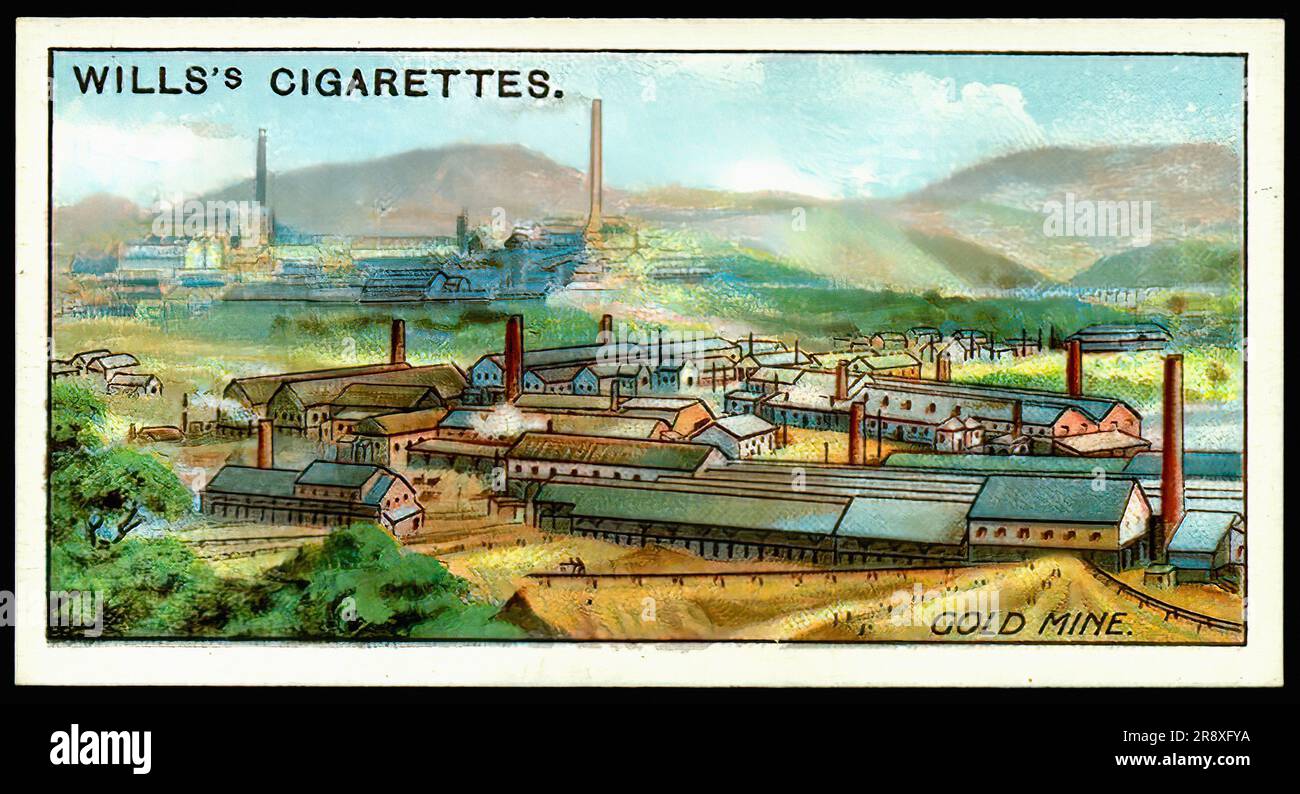 Australian Gold Mine - Vintage Cigarette Card Stock Photo - Alamy