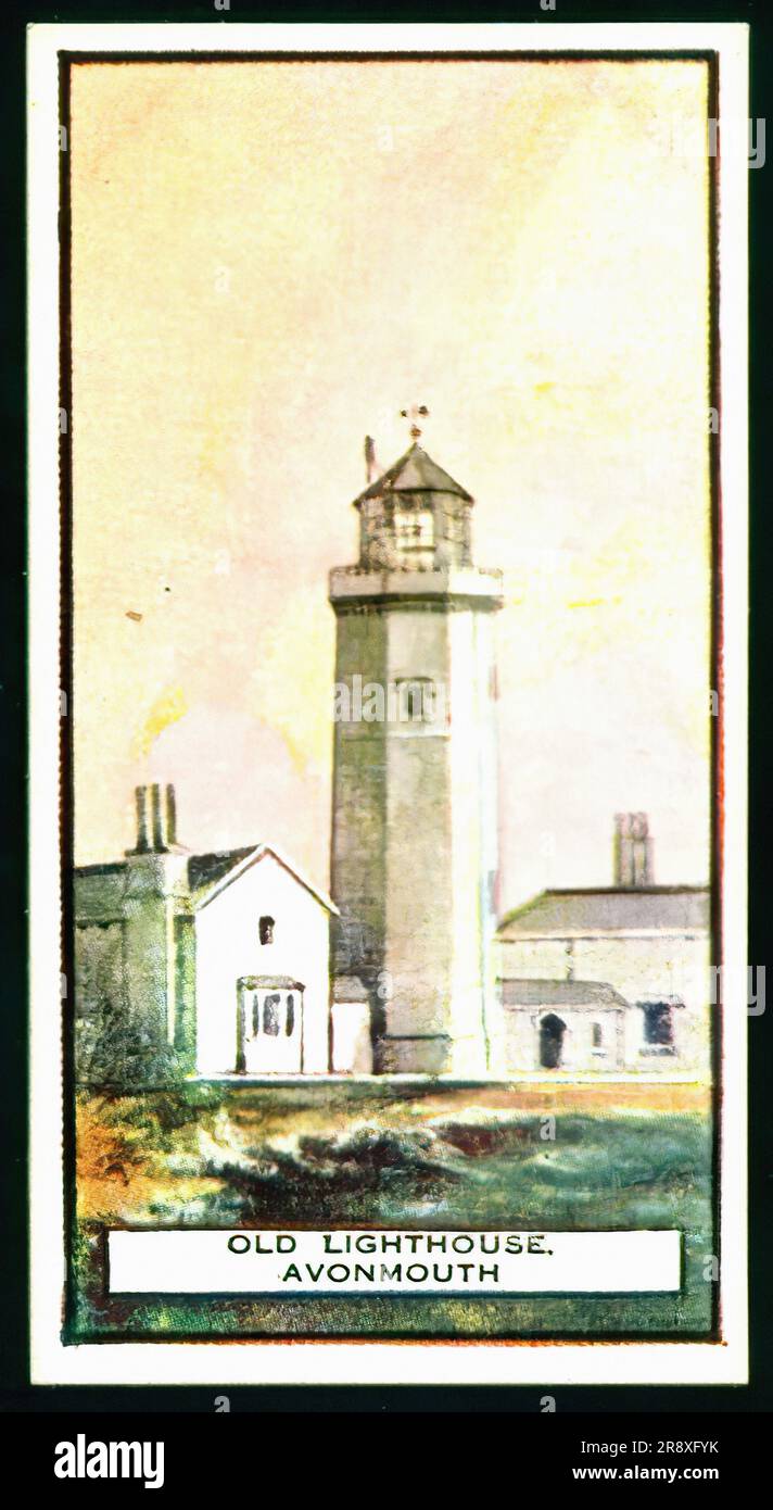 Avonmouth Lighthouse - Vintage Cigarette Card Stock Photo - Alamy