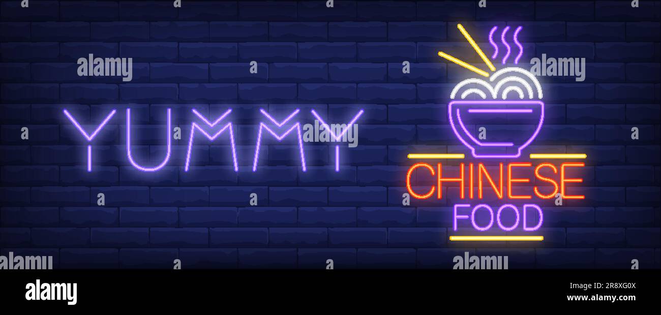 Yummi Chinese food neon sign Stock Vector Image & Art - Alamy