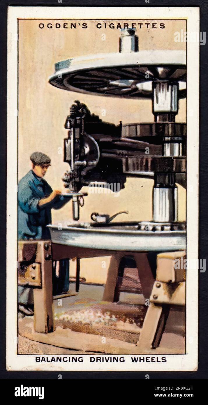 Balancing Driving Wheels - Vintage Cigarette Card Stock Photo - Alamy