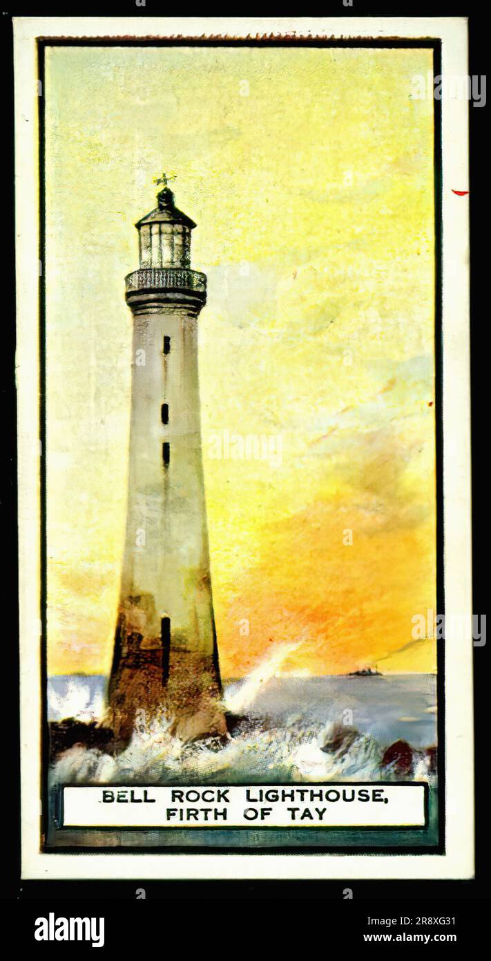 Bell Rock Lighthouse - Vintage Cigarette Card Stock Photo - Alamy
