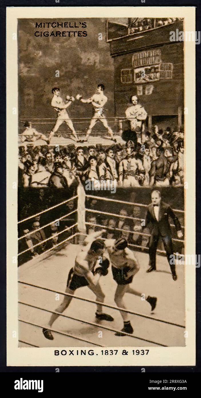 Boxing, 1837 & 1937 - Vintage Cigarette Card Stock Photo - Alamy