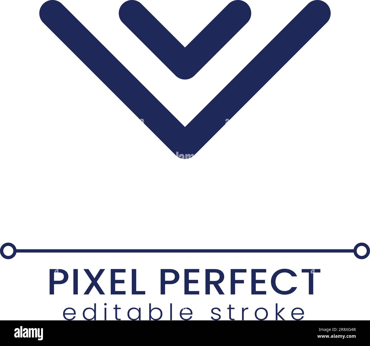 Scroll to bottom pixel perfect linear ui icon Stock Vector Image & Art ...