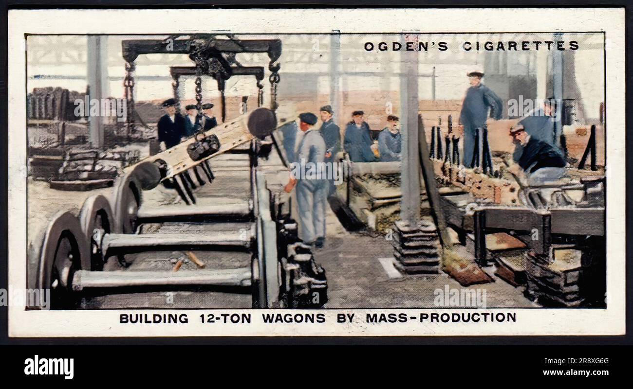 Building 12 Ton Wagons - Vintage Cigarette Card Stock Photo - Alamy