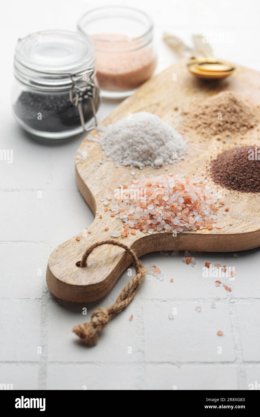 Assorted speciality salt, himalayan pink salt, italian black truffle ...