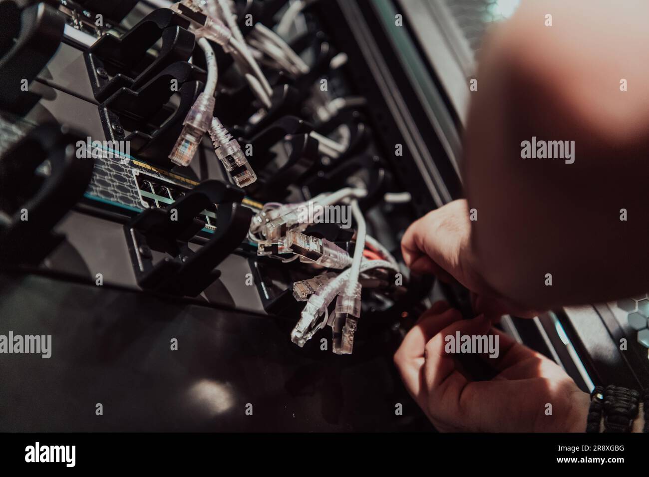 Technician setting up network hi-res stock photography and images - Alamy