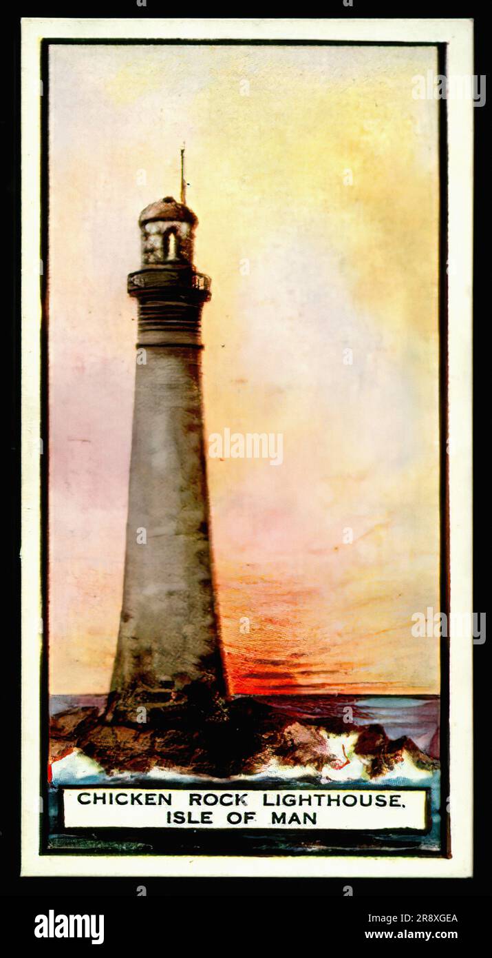 Chicken Rock Lighthouse - Vintage Cigarette Card Stock Photo - Alamy