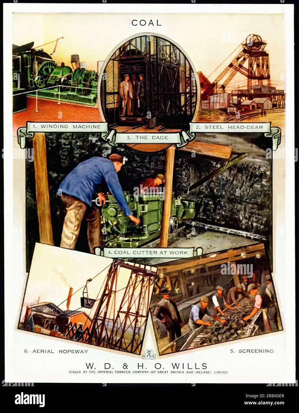 Coal Mining - Vintage Cigarette Card Stock Photo - Alamy