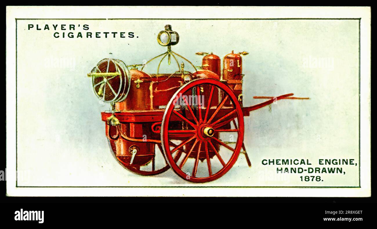 Chemical Fire-Engine, 1878 - Vintage Cigarette Card Stock Photo - Alamy