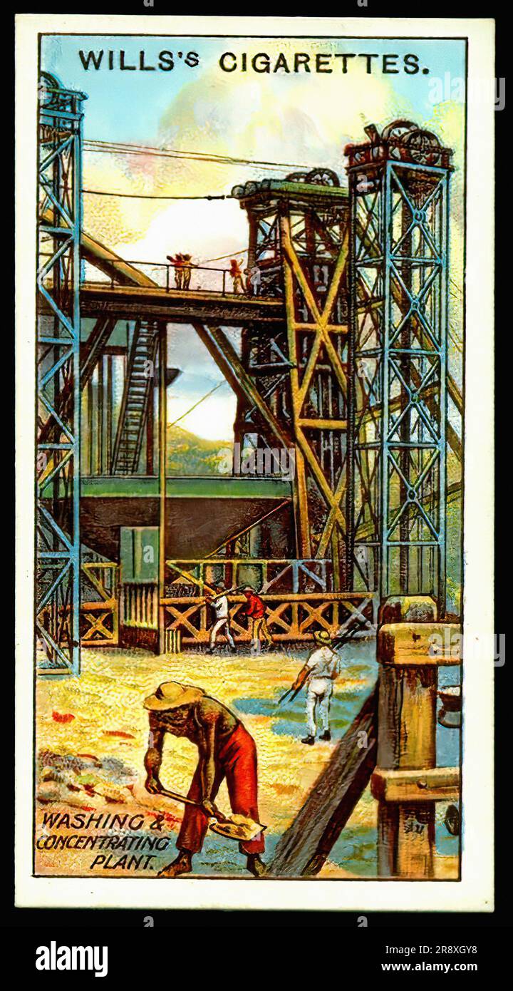 Diamond Mine Washing Plant - Vintage Cigarette Card Stock Photo - Alamy