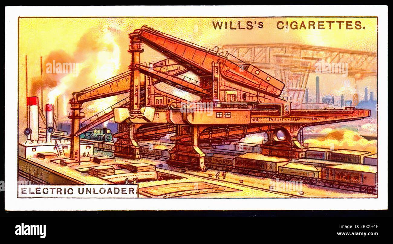 Electric Unloader - Vintage Cigarette Card Stock Photo - Alamy