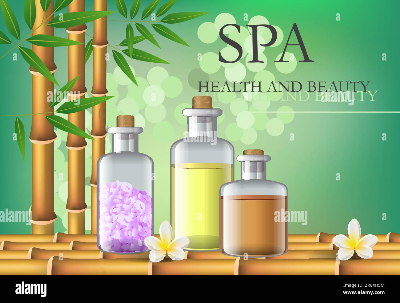 Spa, health and beauty lettering with accessories set Stock Vector ...