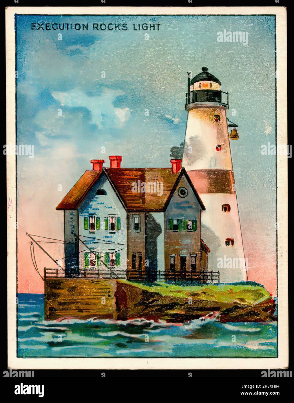 Execution Rocks Lighthouse - Vintage Cigarette Card Stock Photo - Alamy