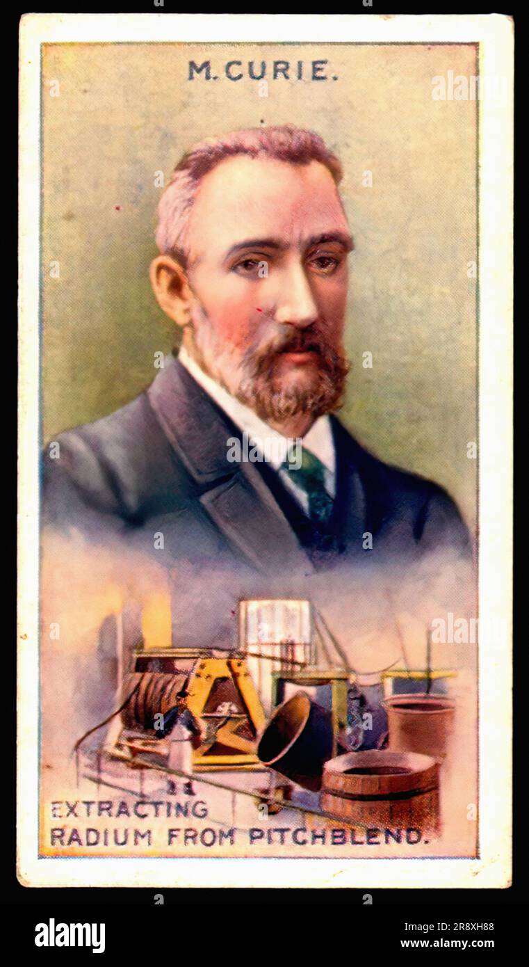 Extracting Radium From Pitchblend - Vintage Cigarette Card Stock Photo ...