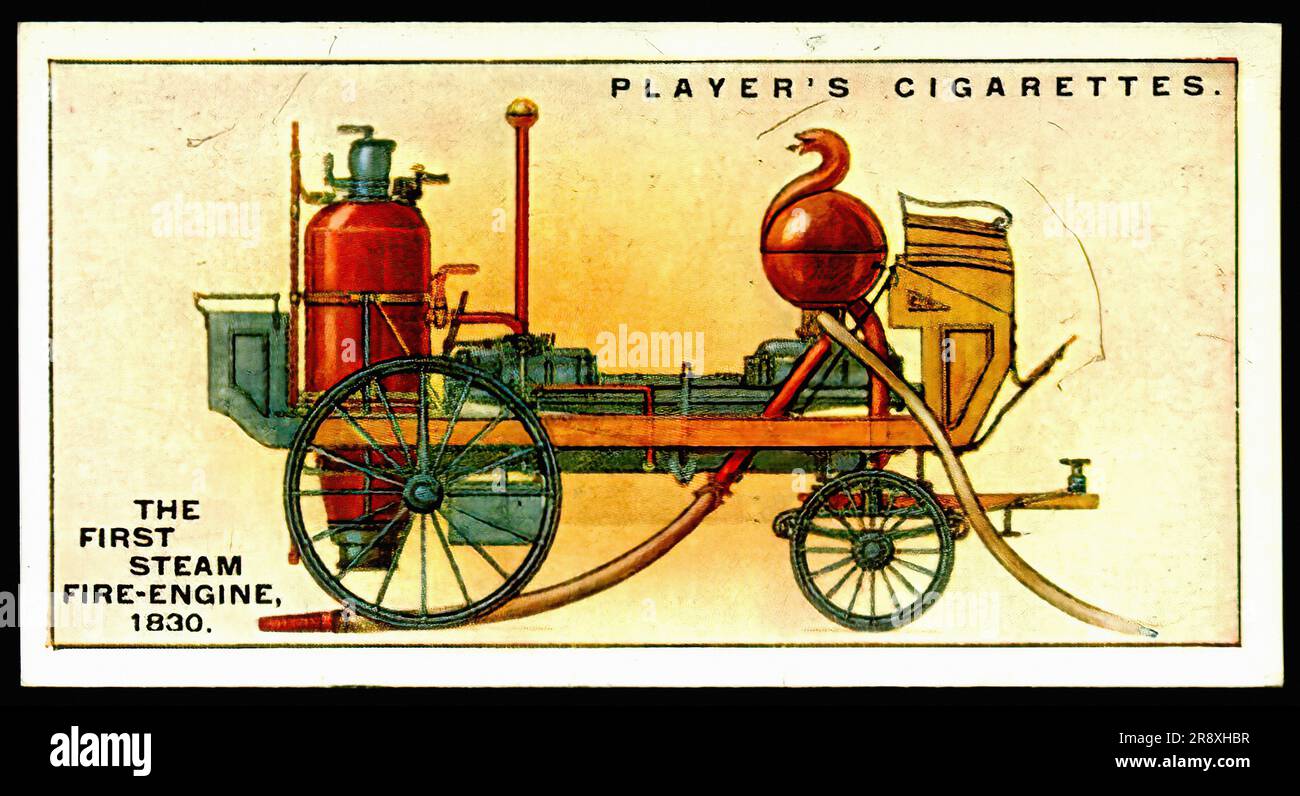 Fire-Engine, 1830 - Vintage Cigarette Card Stock Photo - Alamy