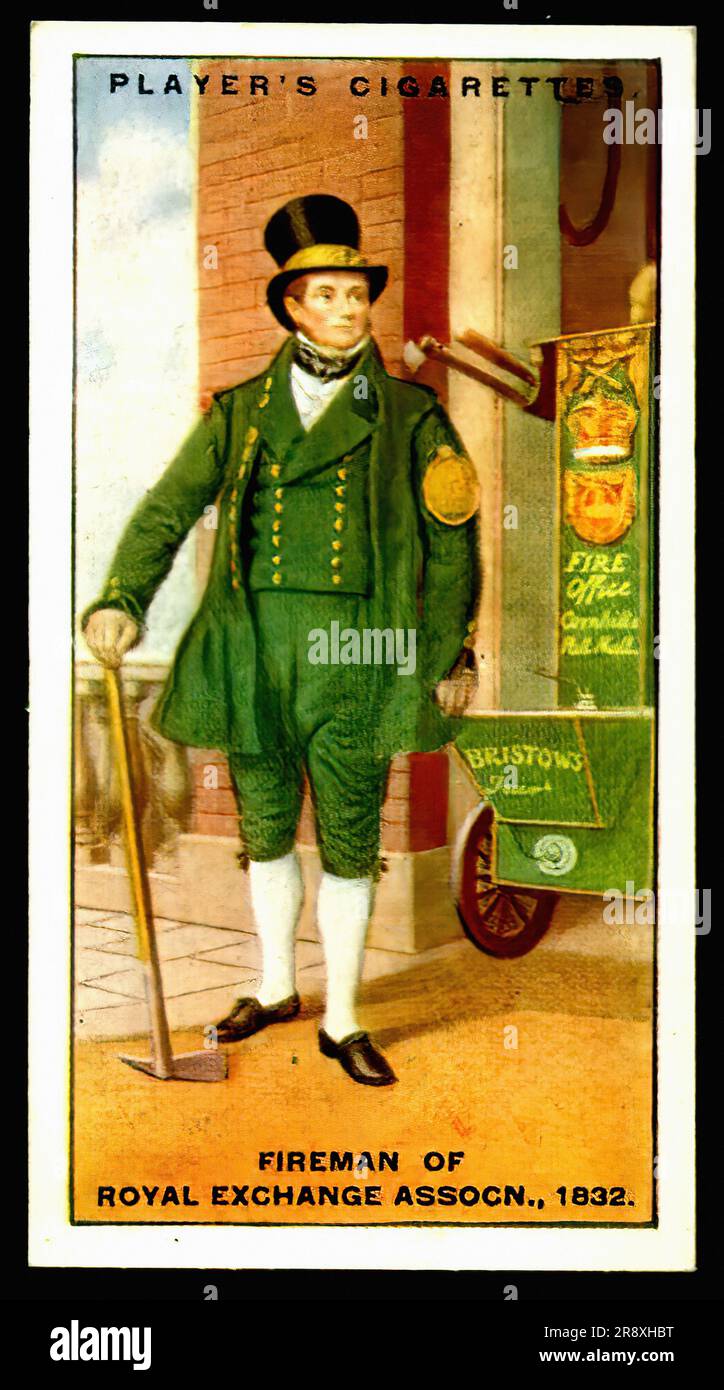Fireman 1832 - Vintage Cigarette Card Stock Photo - Alamy