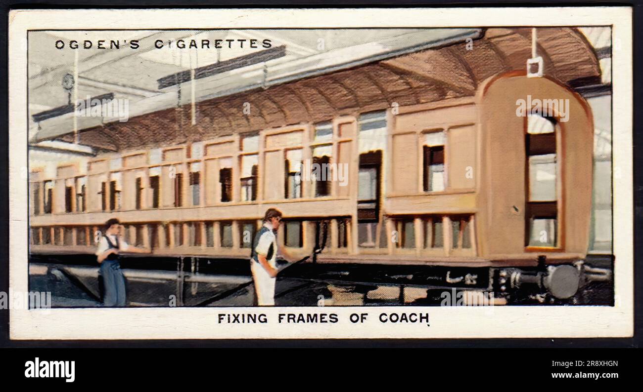 Fixing Frames of Coach - Vintage Cigarette Card Stock Photo - Alamy