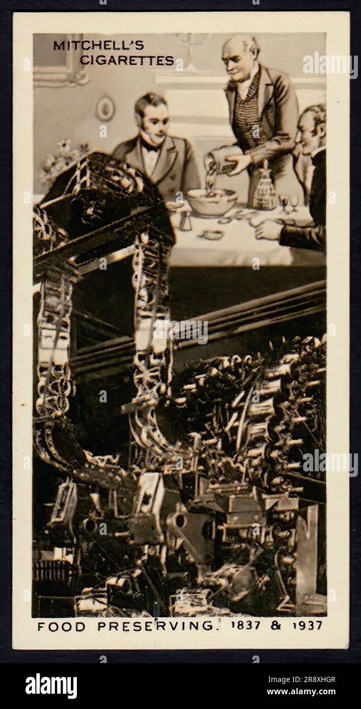 Food Preservation, 1837 & 1937 - Vintage Cigarette Card Stock Photo - Alamy