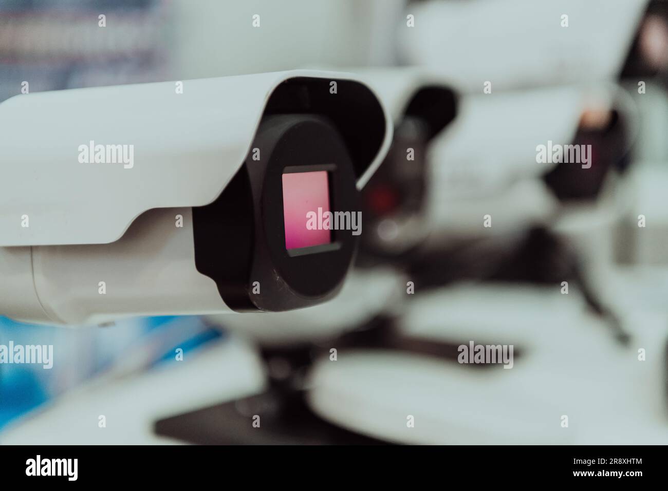 Presentation of new high-quality security cameras Stock Photo - Alamy