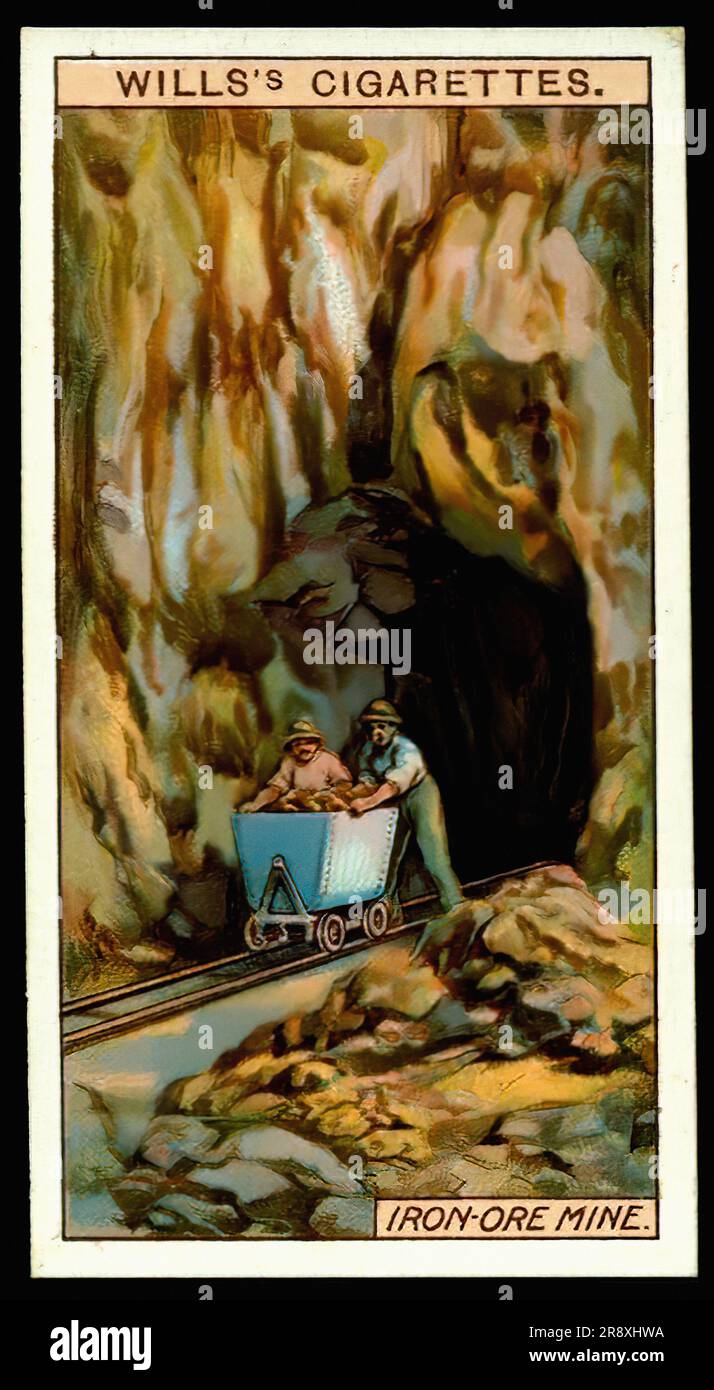 Iron Ore Mine, Sweden - Vintage Cigarette Card Stock Photo - Alamy