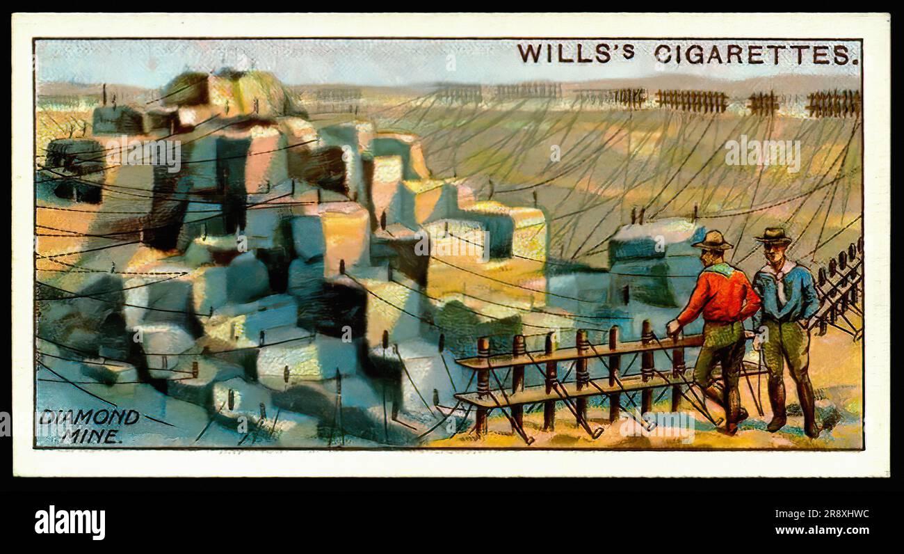 Kimberley Diamond Mine - Vintage Cigarette Card Stock Photo - Alamy