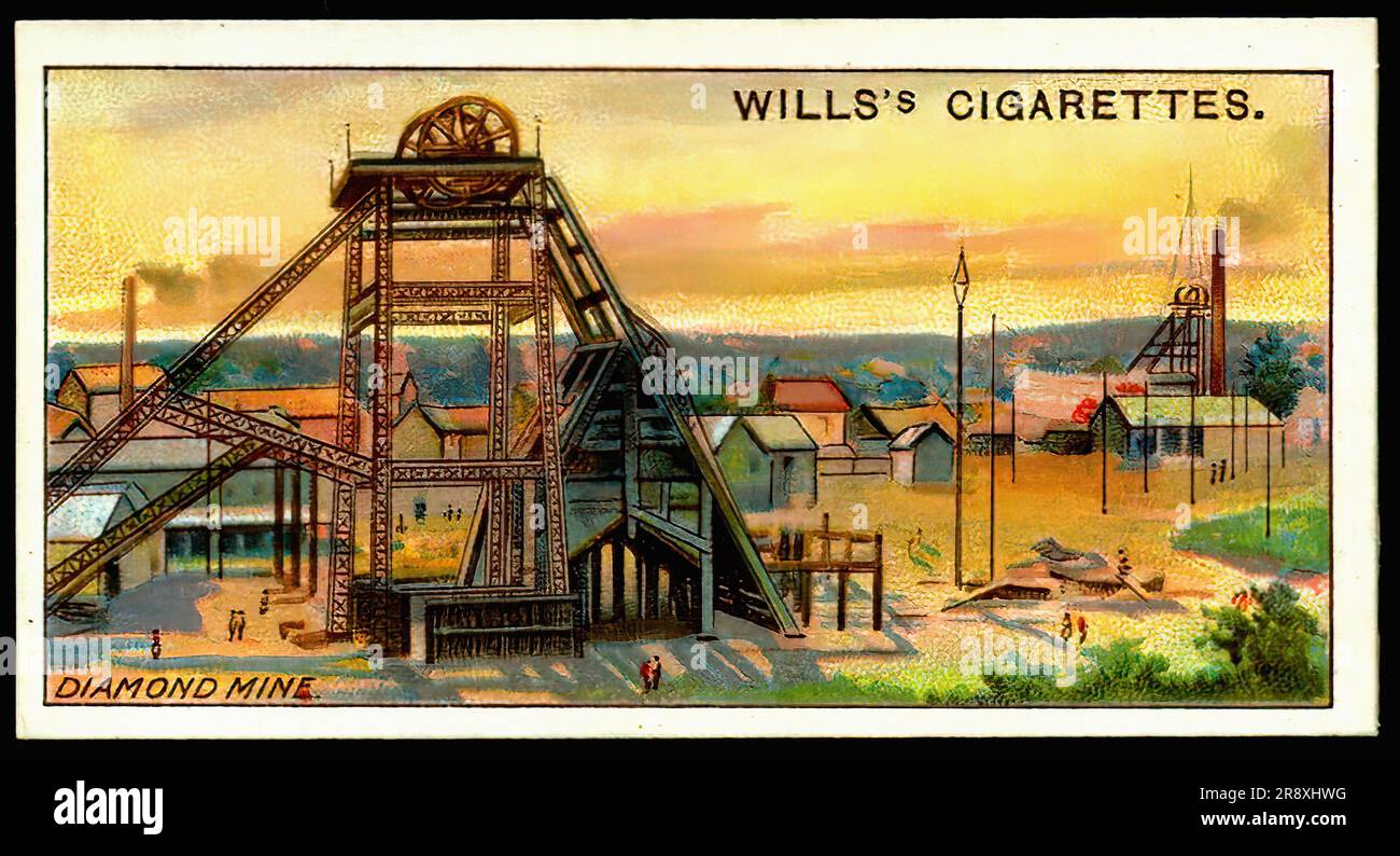 Kimberley Diamond Mine 001 - Vintage Cigarette Card Stock Photo - Alamy