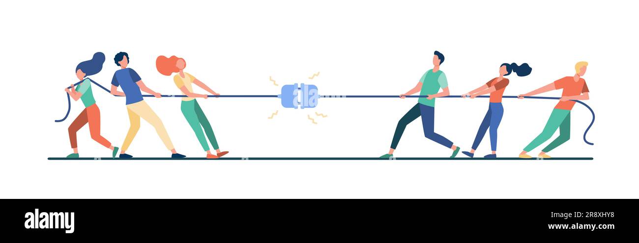 Groups of people pulling rope Stock Vector Image & Art - Alamy