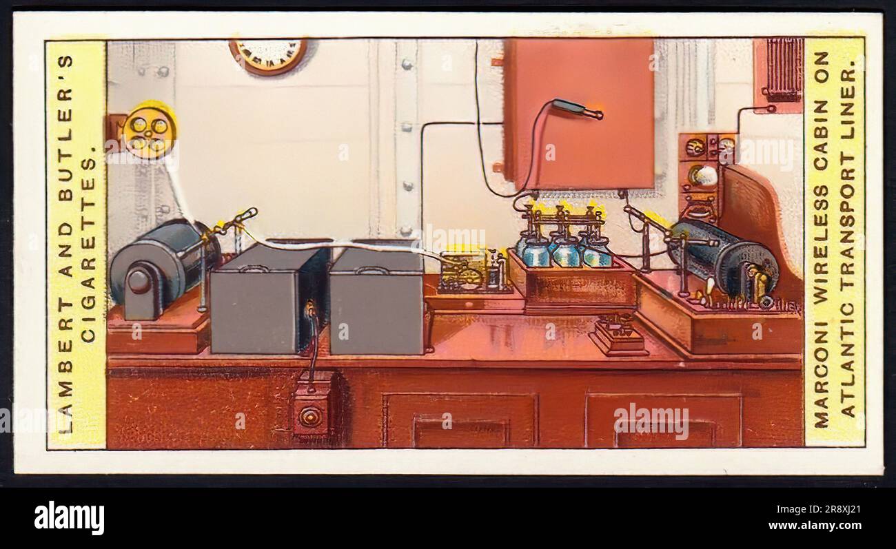 Marconi Wireless Cabin, Atlantic Transport Liner - Vintage Cigarette ...