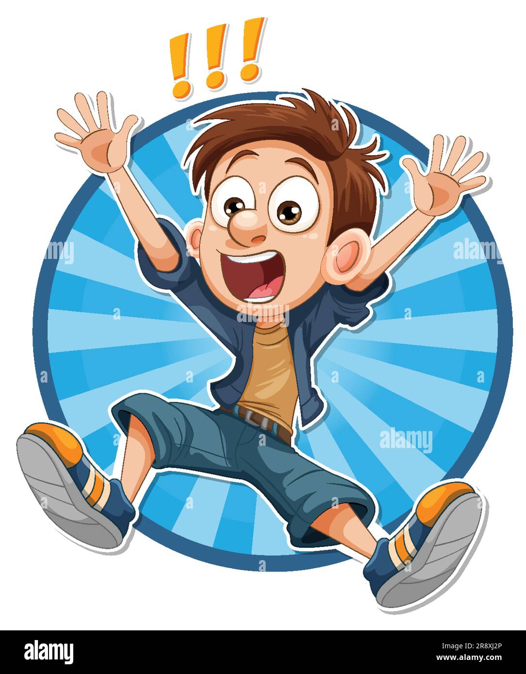 Jumping Boy Cartoon Character illustration Stock Vector Image & Art - Alamy