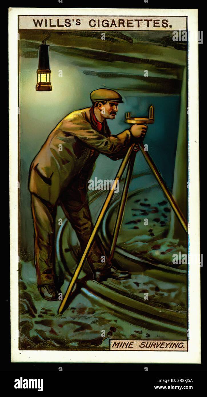 Mine Surveying - Vintage Cigarette Card Stock Photo - Alamy
